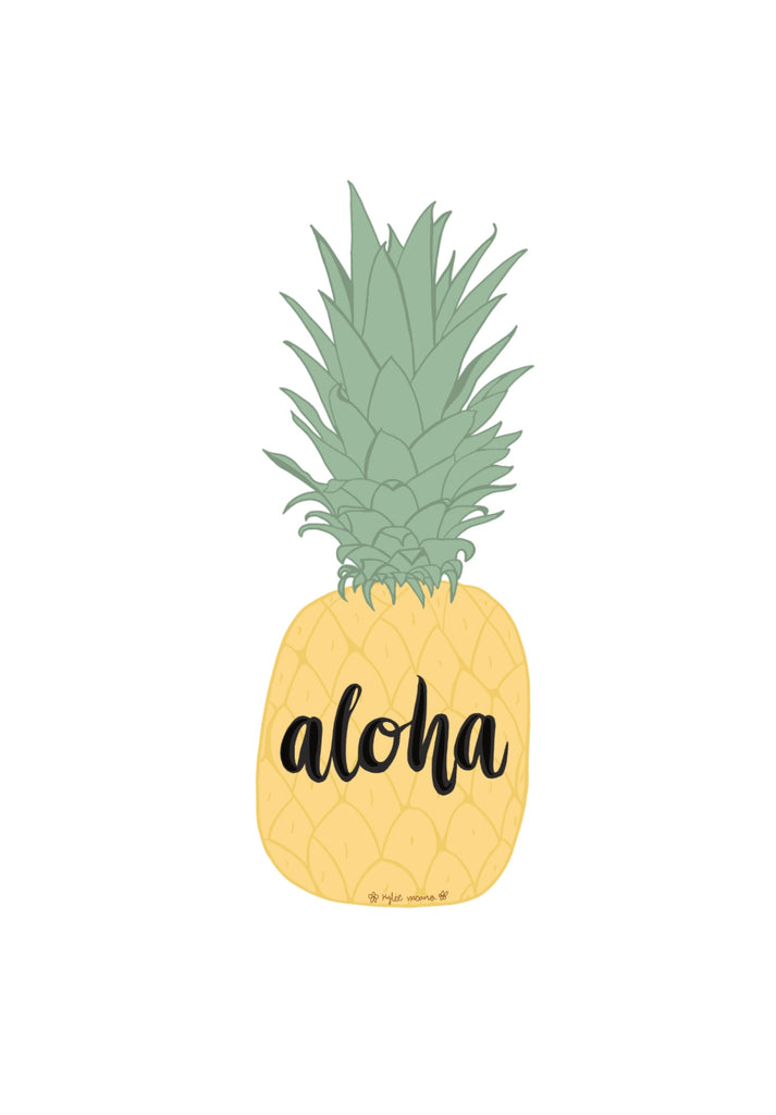 Aloha Pineapple Sticker – Droplets.