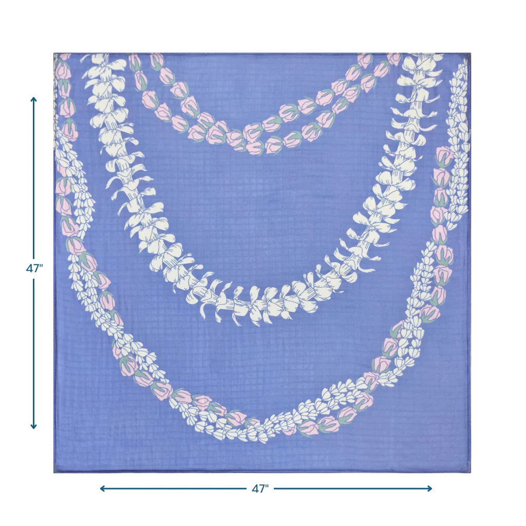 Lei Pua Kenikeni Aloha Hawaiian Bamboo and Cotton blend Quilt – Droplets.