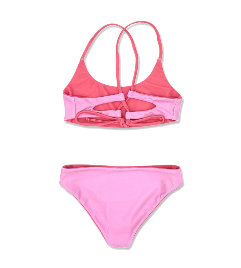 4yrs, 6yrs REVERSIBLE Waverly Bikini in Sugar Coral – Droplets.