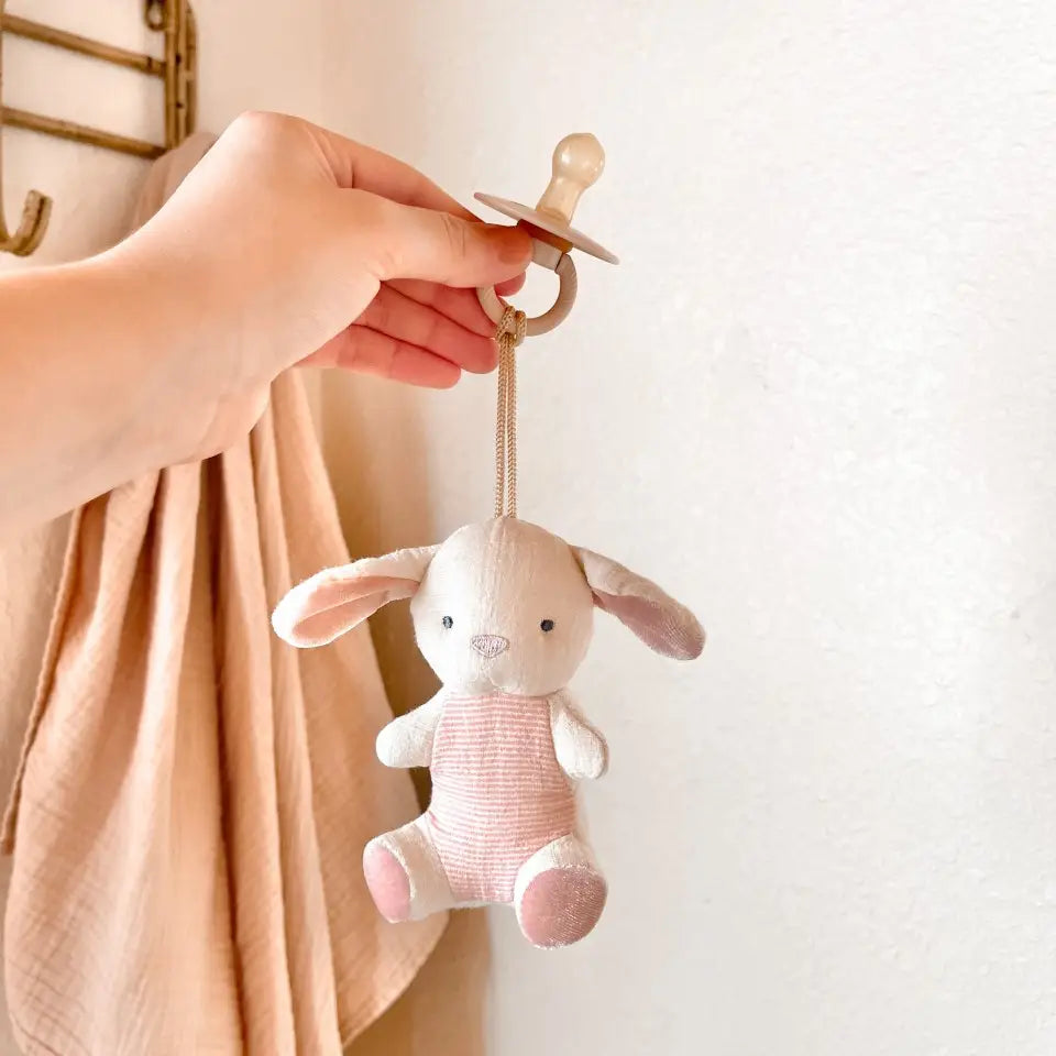 Bitzy Pal Natural Rubber Pacifier & Stuffed Animal - Bunny – Droplets.